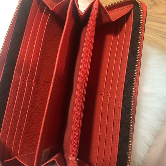 Coach | Bags | Coach Orange Long Wallet | Poshmark